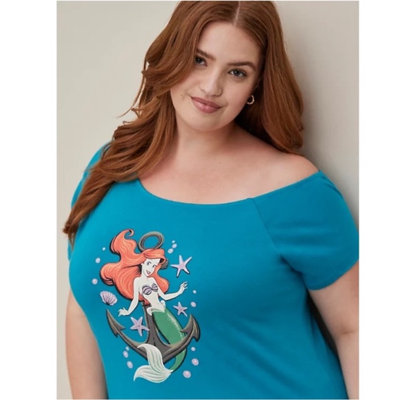 torrid | Tops | Nwt Torrid Disney The Little Mermaid Off Shoulder Top ...